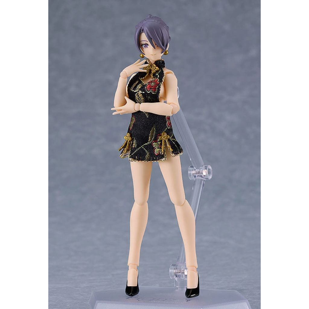 Figma Female Body (Mika) With Mini Skirt Chinese Dress Outfit (Black)